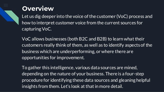 Voice of customer process | PPTX