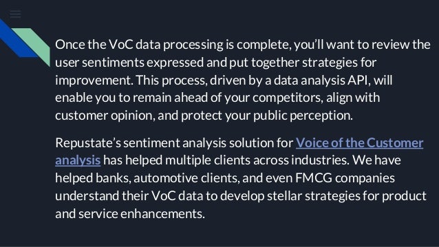 Voice of customer process | PPTX