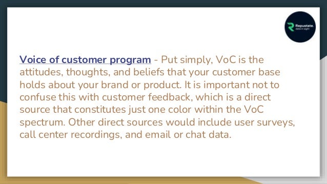 Voice of customer program | PPTX