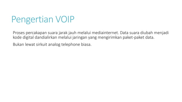 Voice of internet protocol (VOIP) | PPTX