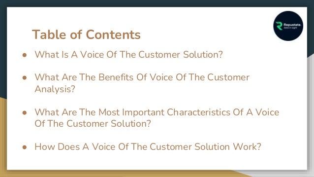 Voice of the customer solution | PPTX | Business | Business and Finance