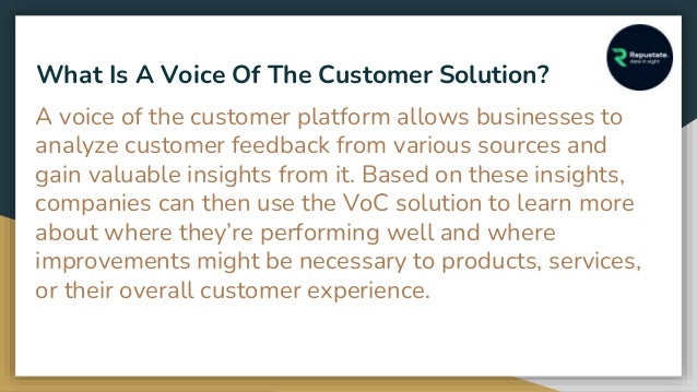 Voice of the customer solution | PPTX | Business | Business and Finance