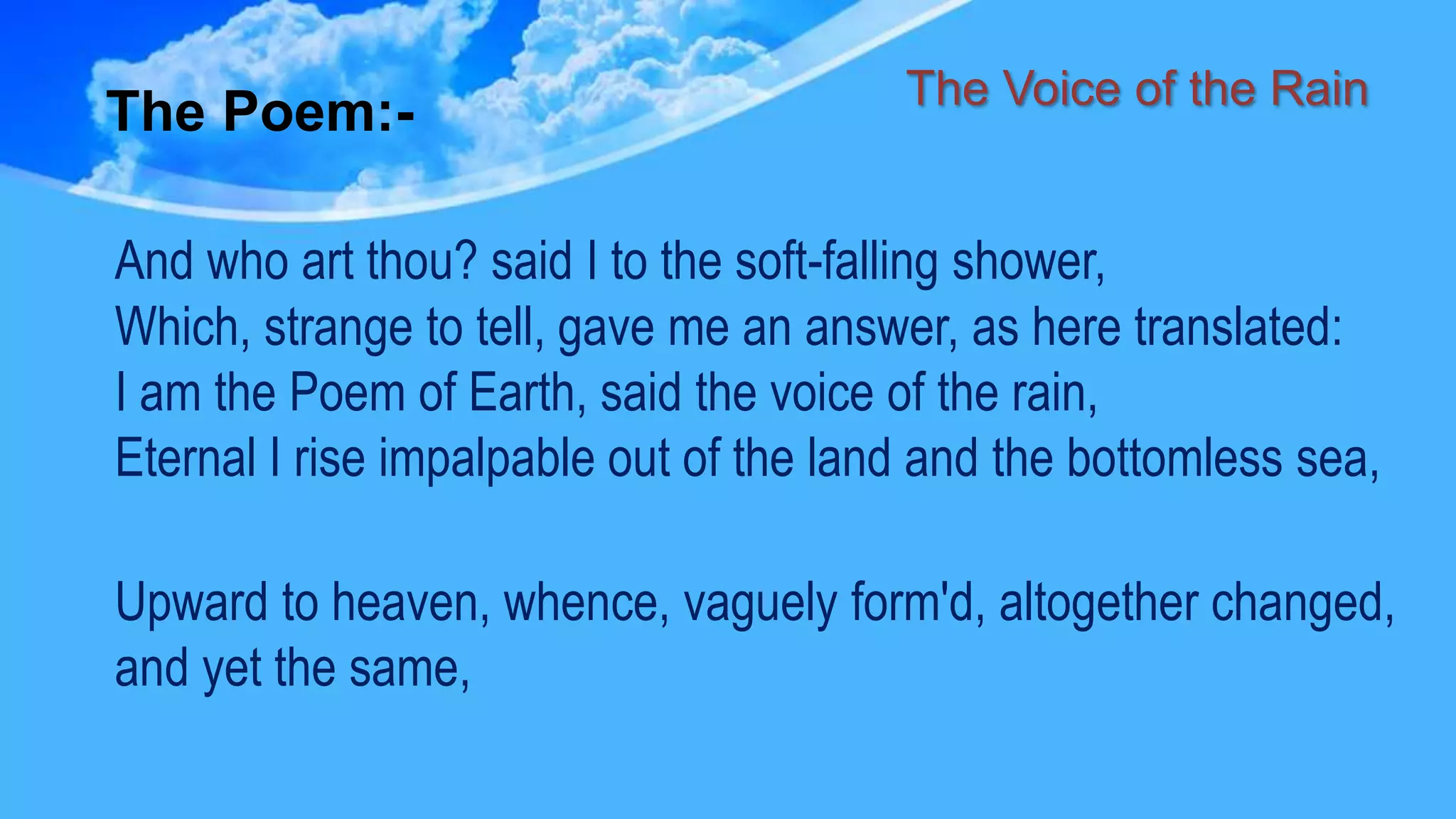 Voice of the rain | PPTX