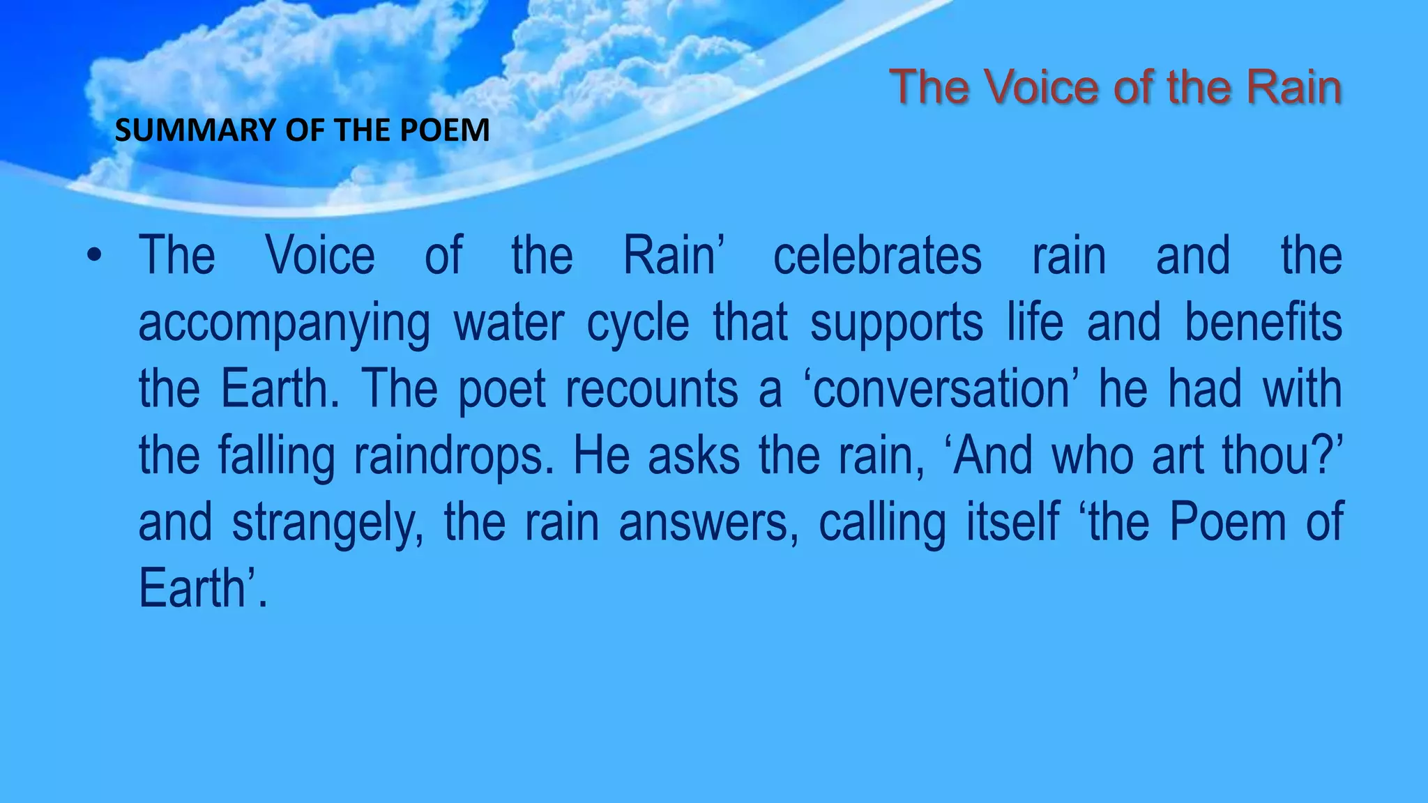Voice of the rain | PPTX