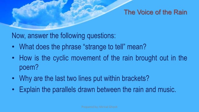 Voice of the rain | PPTX