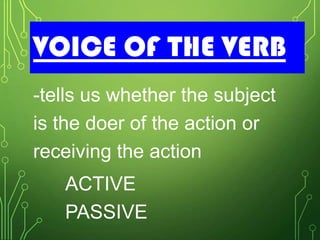 Voice of the Verbs | PPTX