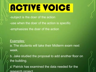 Voice of the Verbs | PPTX