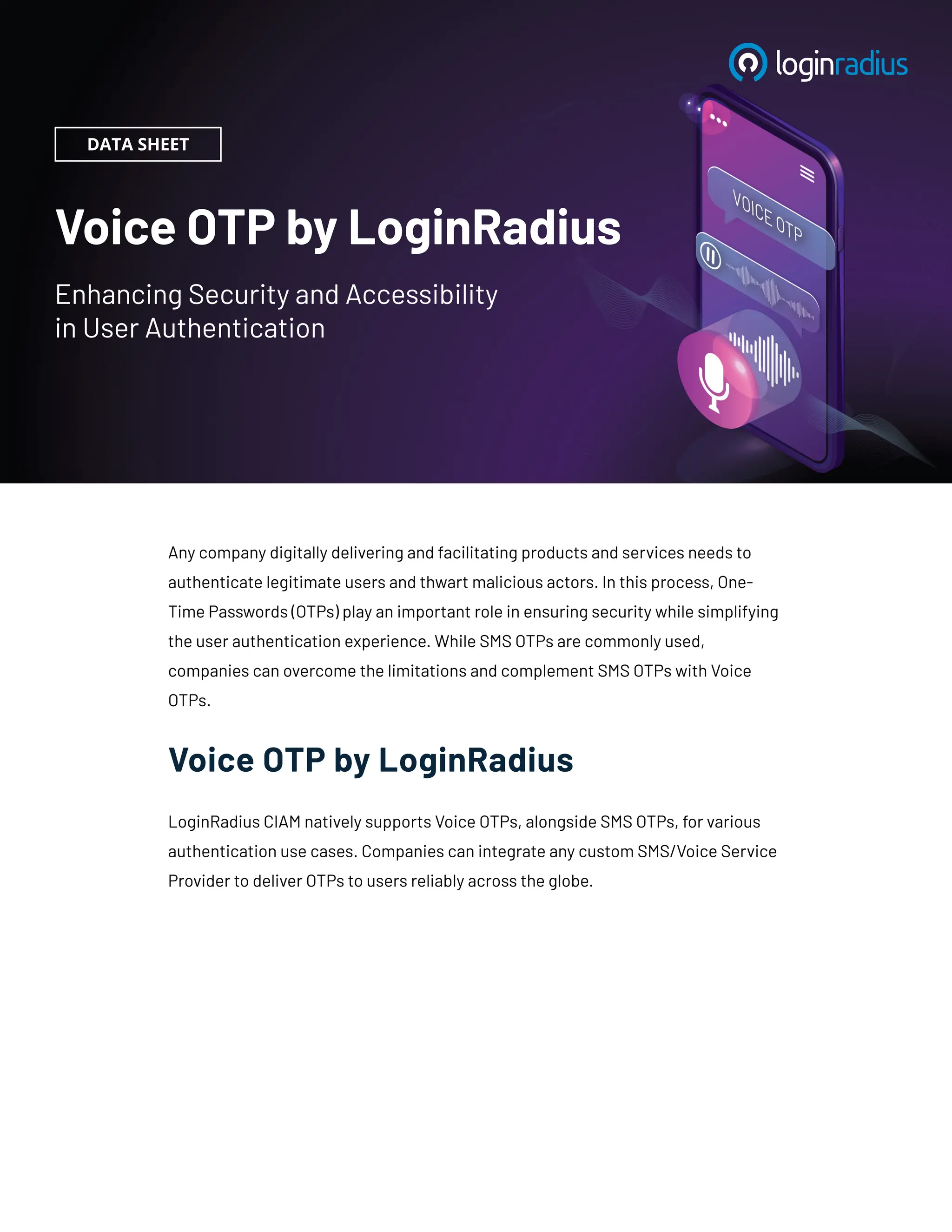 LoginRadius Voice OTP: Secure Authentication | PDF