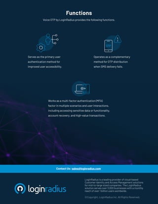 LoginRadius Voice OTP: Secure Authentication | PDF
