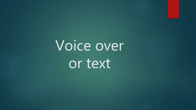 Voice over | PPT