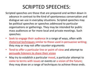 Voiceover and scripted speeches | PPTX
