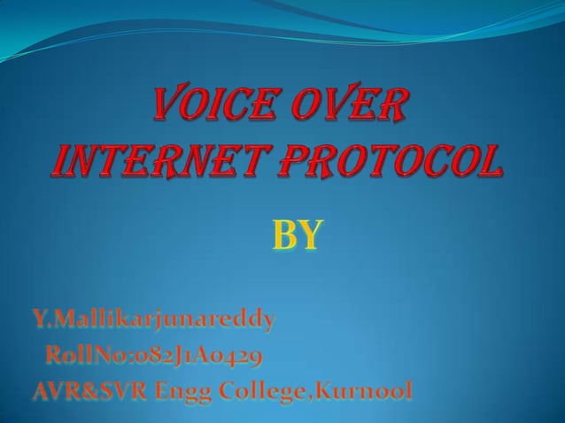 Voice over internet protocol | PPT
