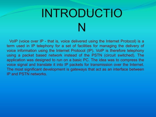 Voice over internet protocol | PPT
