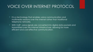 VOICE OVER INTERNET PROTOCOL(VOIP) notes | PPT