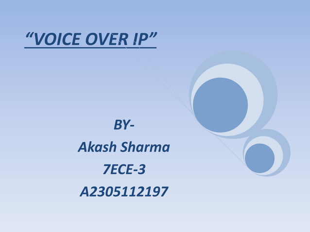 Voice over IP ppt | PPT