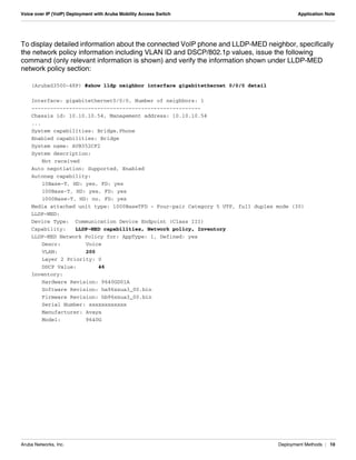 Voice over IP (VoIP) Deployment with Aruba Mobility Access Switch | PDF