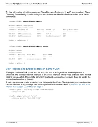 Voice over IP (VoIP) Deployment with Aruba Mobility Access Switch | PDF