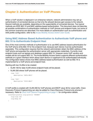 Voice over IP (VoIP) Deployment with Aruba Mobility Access Switch | PDF