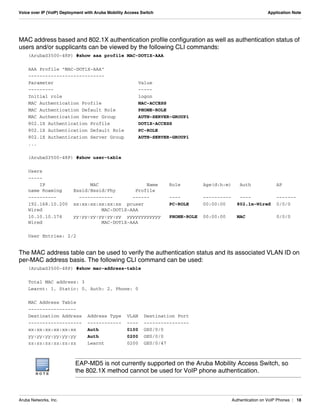 Voice over IP (VoIP) Deployment with Aruba Mobility Access Switch | PDF