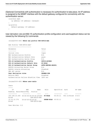Voice over IP (VoIP) Deployment with Aruba Mobility Access Switch | PDF