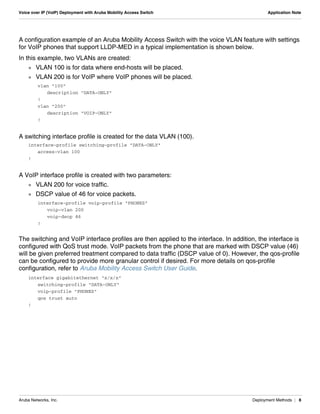 Voice over IP (VoIP) Deployment with Aruba Mobility Access Switch | PDF