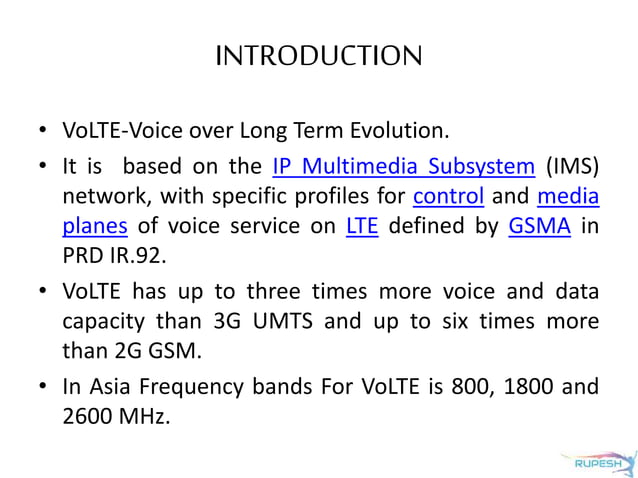 Voice over lte | PPTX