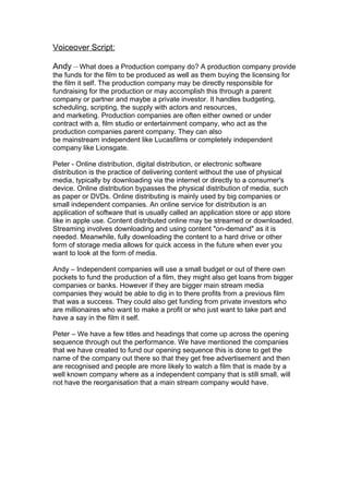 Voiceover script | DOC