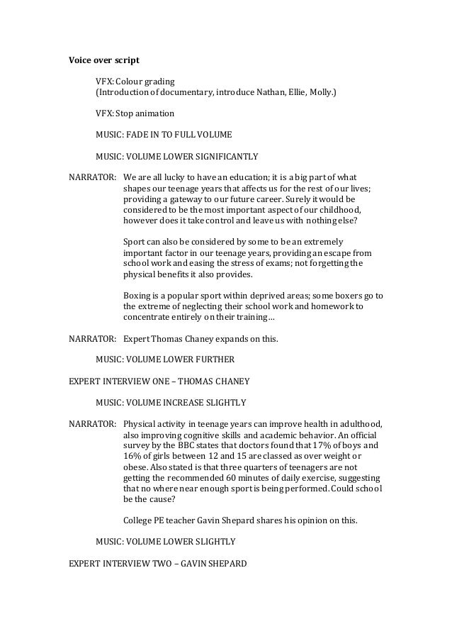 Voice Over Script Voice Over Script