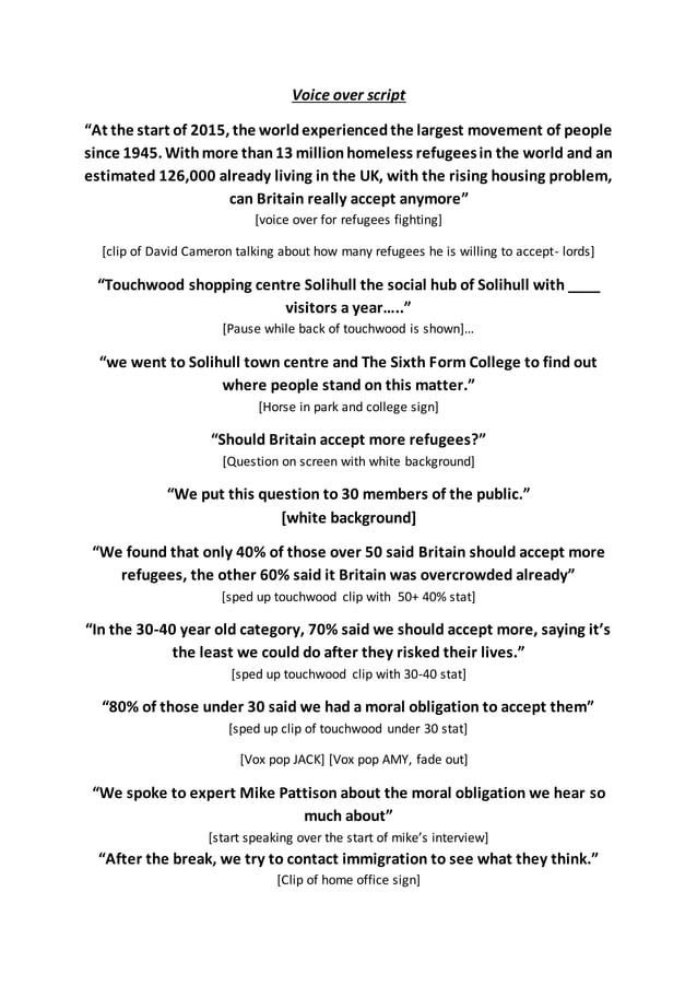 Voice over script for documntary | PDF | Free Download