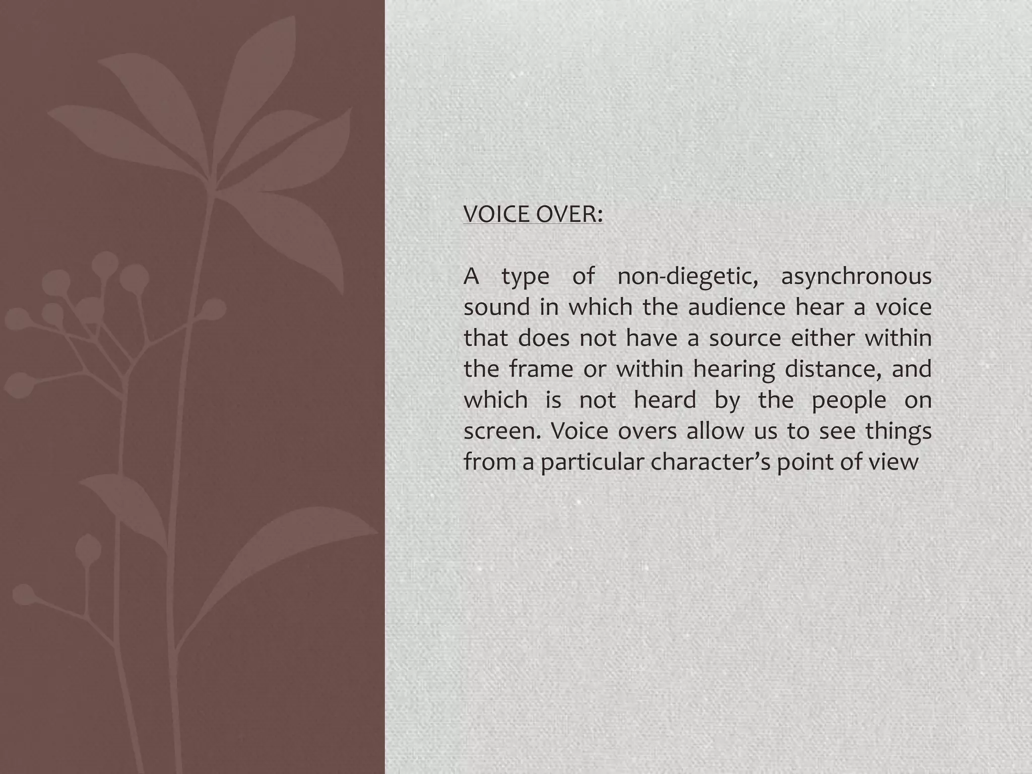 Voice overs research for film | PPT