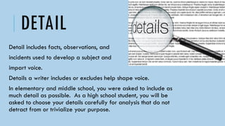 Voice in Texts and how to Create Voice in Writing | PPT