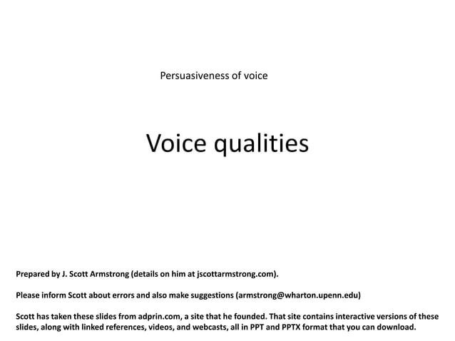 Voice qualities | PPTX