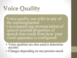 Voice Quality - Speech and Oral Communication | PPTX