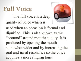 Voice Quality - Speech and Oral Communication | PPTX