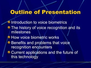 Voice recognition | PPT