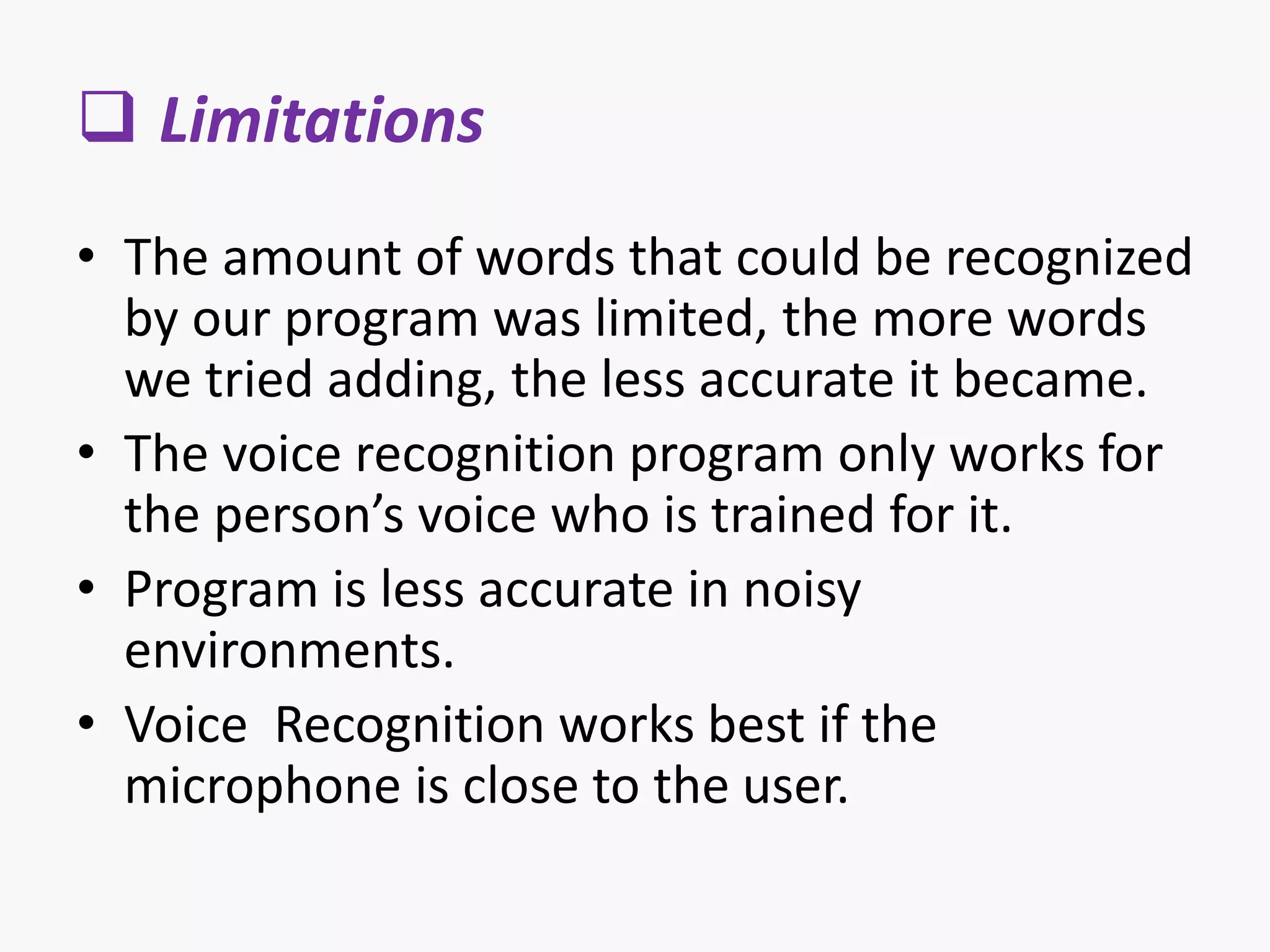 Voice Recognition System Ppt