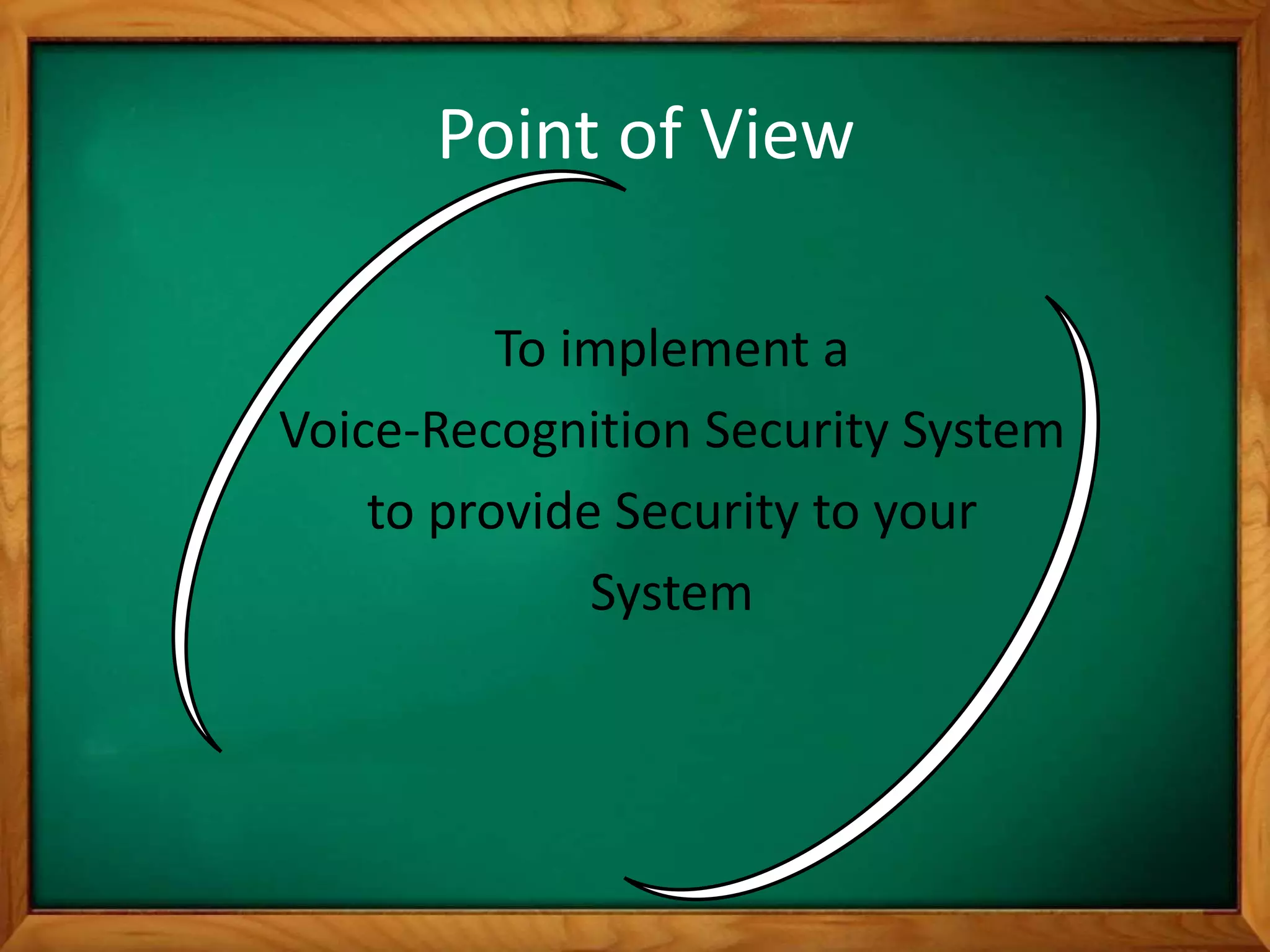 Voice recognition security systems | PPT