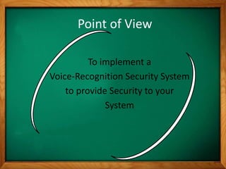 Voice Recognition Security System