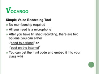 VOICE RECORDING TOOLS | PPT