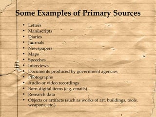 Voices from the Past: Enhancing Your Research with Primary Sources | PPT