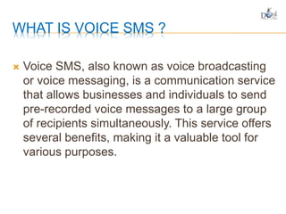 What Is Voice SMS & Its Benefits | PPTX