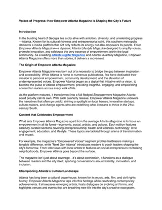 Voices of Progress: How Empower Atlanta Magazine is Shaping the City’s ...