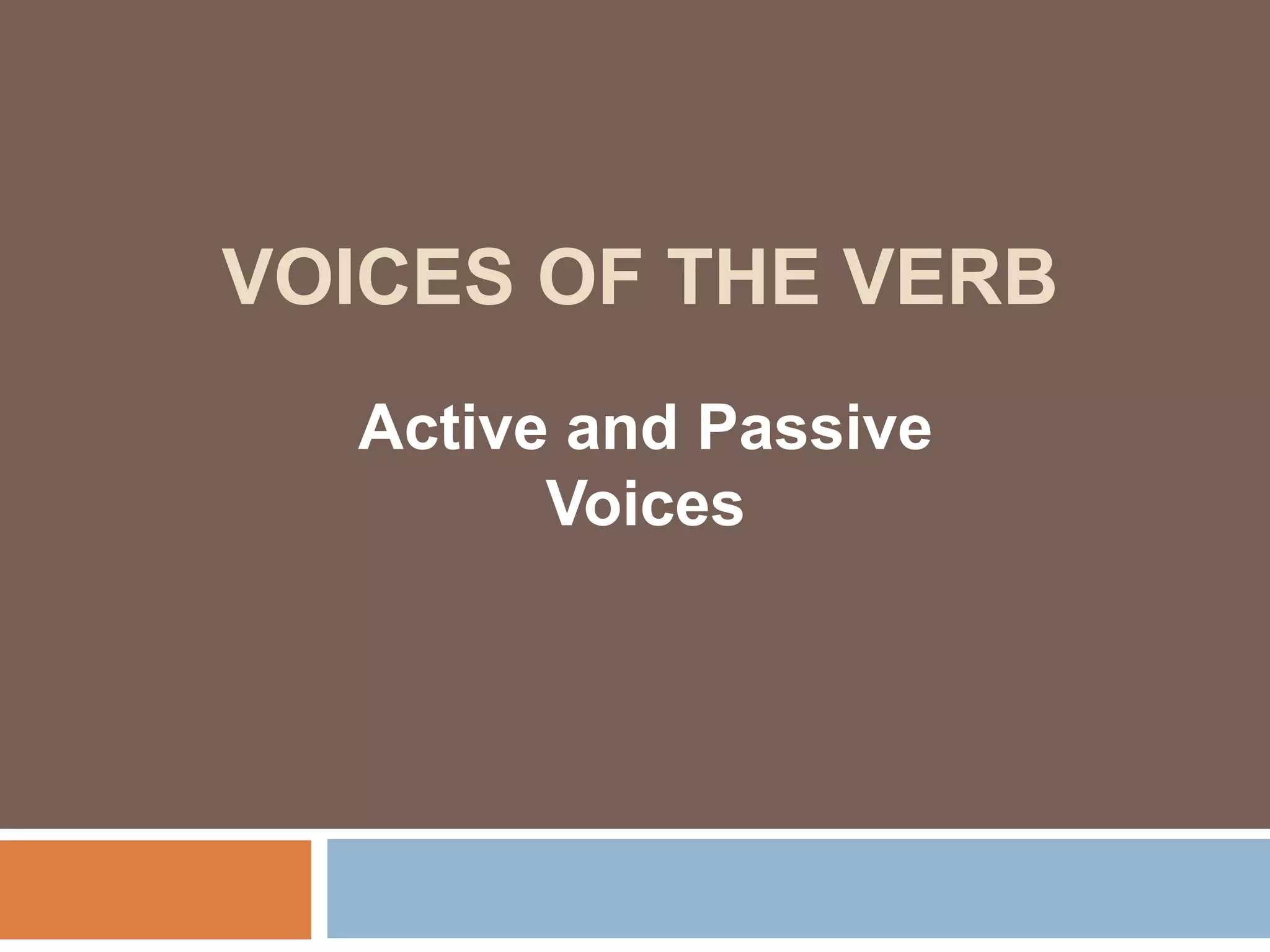 Voices of the verb | PPTX