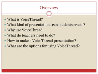 Voice thread for student presentations | PPTX