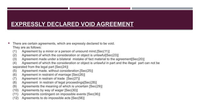 Void Agreement business law ppt (1).pptx | Marriage and Civil Unions | Family and Relationships