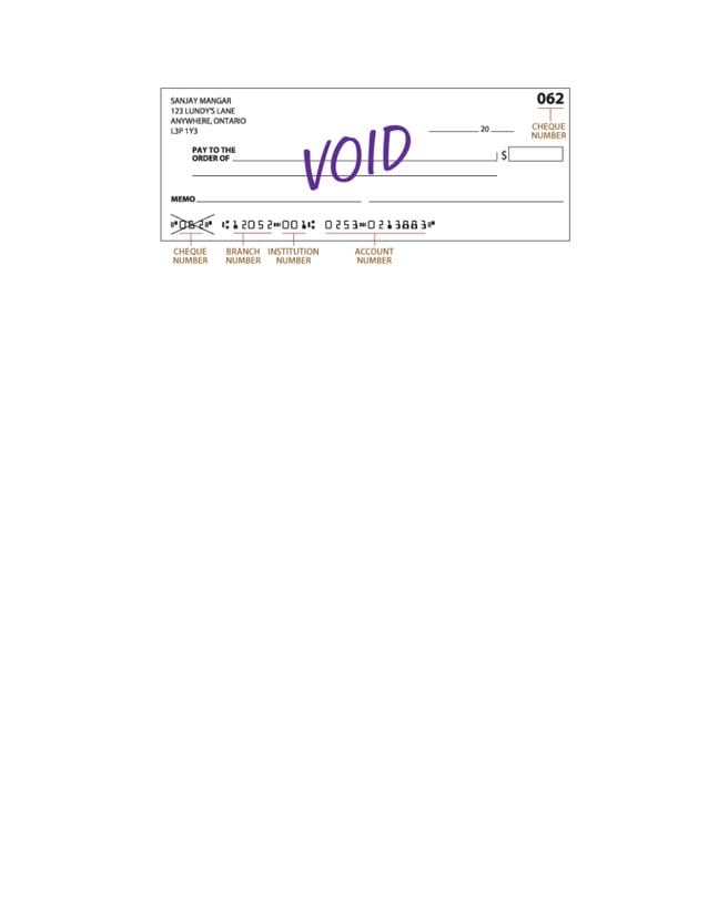 Void cheque | PDF