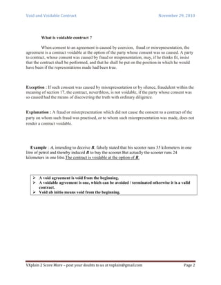 Void & voidable contract | PDF