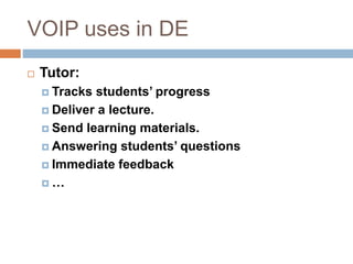 VOIP(Voice Over Internet Protocol) | PPT | Web Conferencing | Computer ...