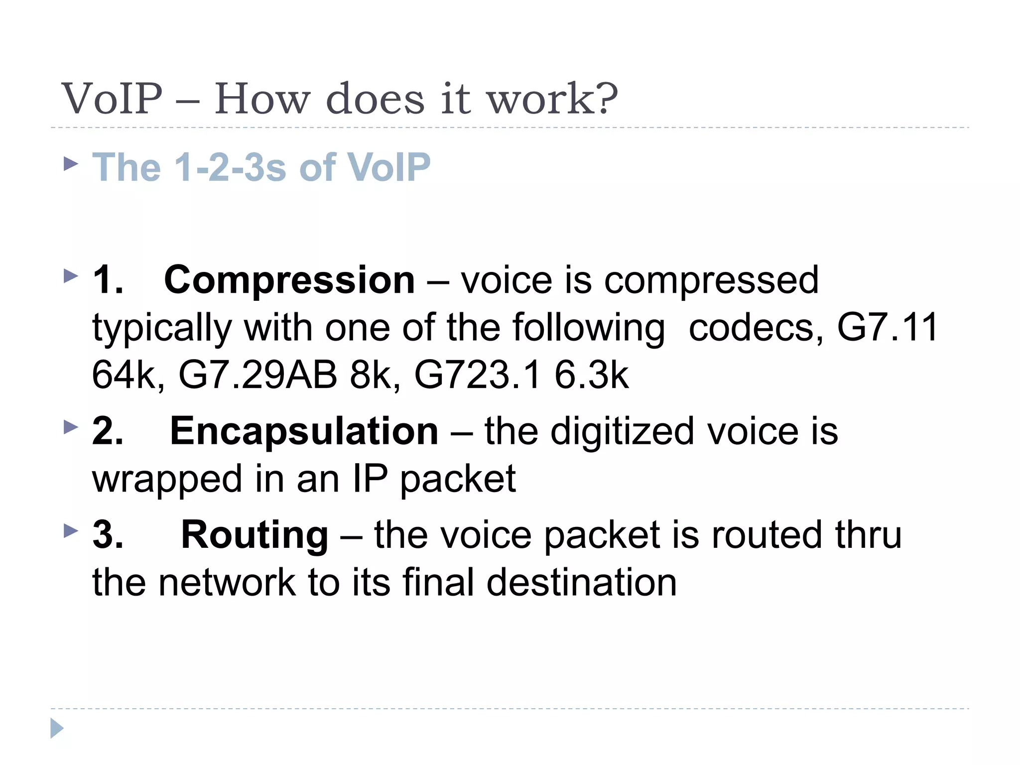 Voip(Voice over internet Protocol) | PPT | Computer Networking | Computing