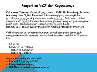 VoIP - Pengertian dan Kegunaan | PPTX